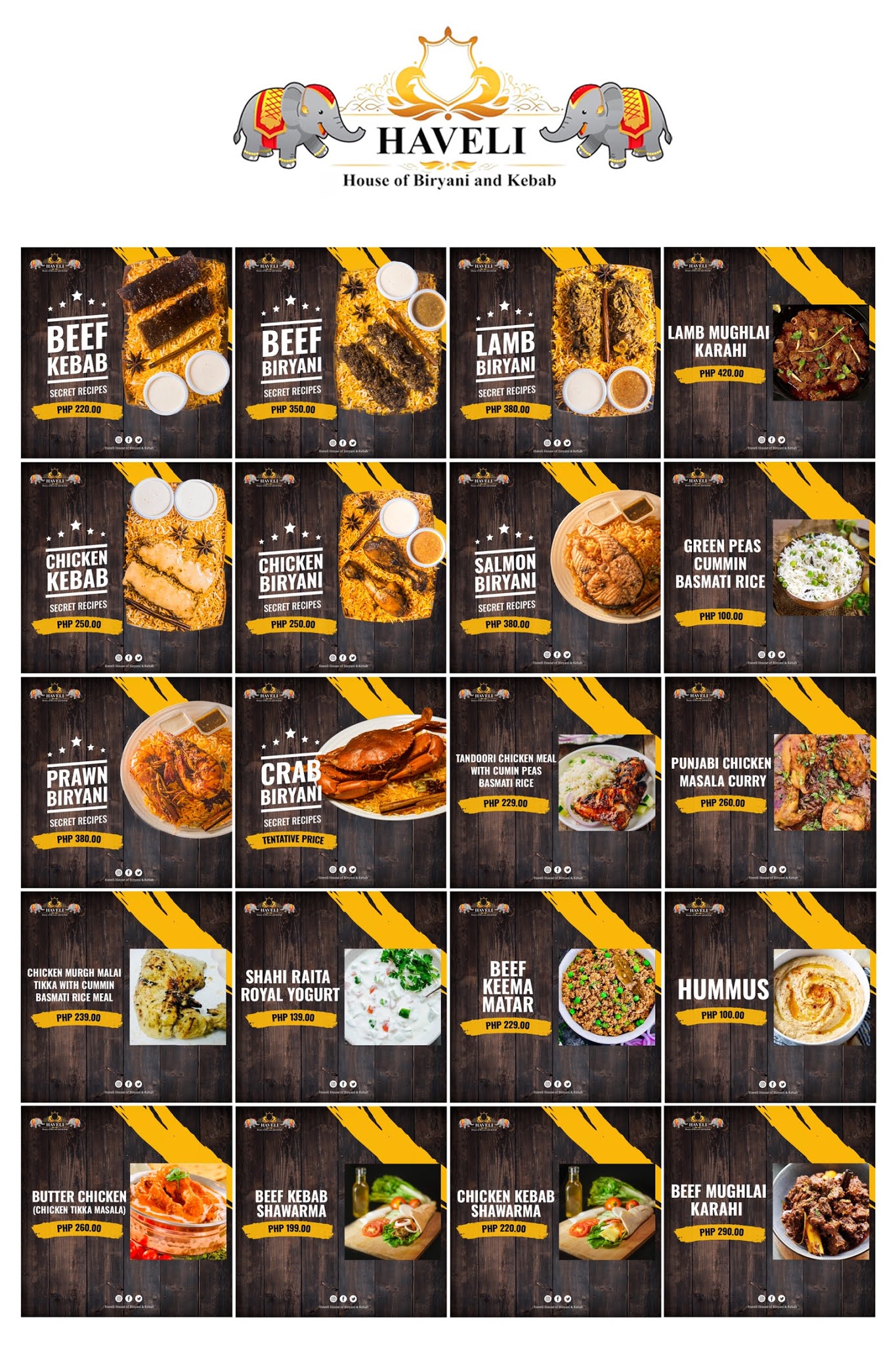 Haveli house of biryani and kebab Menu