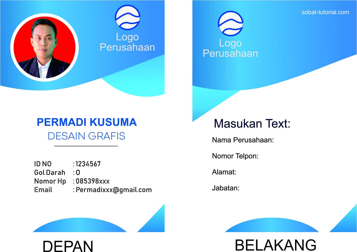 Download 12 DESAIN ID CARD PANITIA (FREE CDR) - Sobat-Tutorial