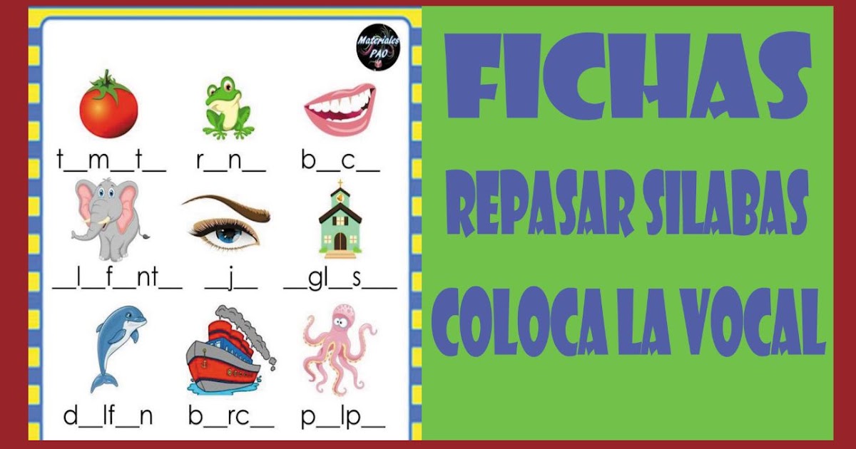 Ejercicios para trabajar las Silabas PDF