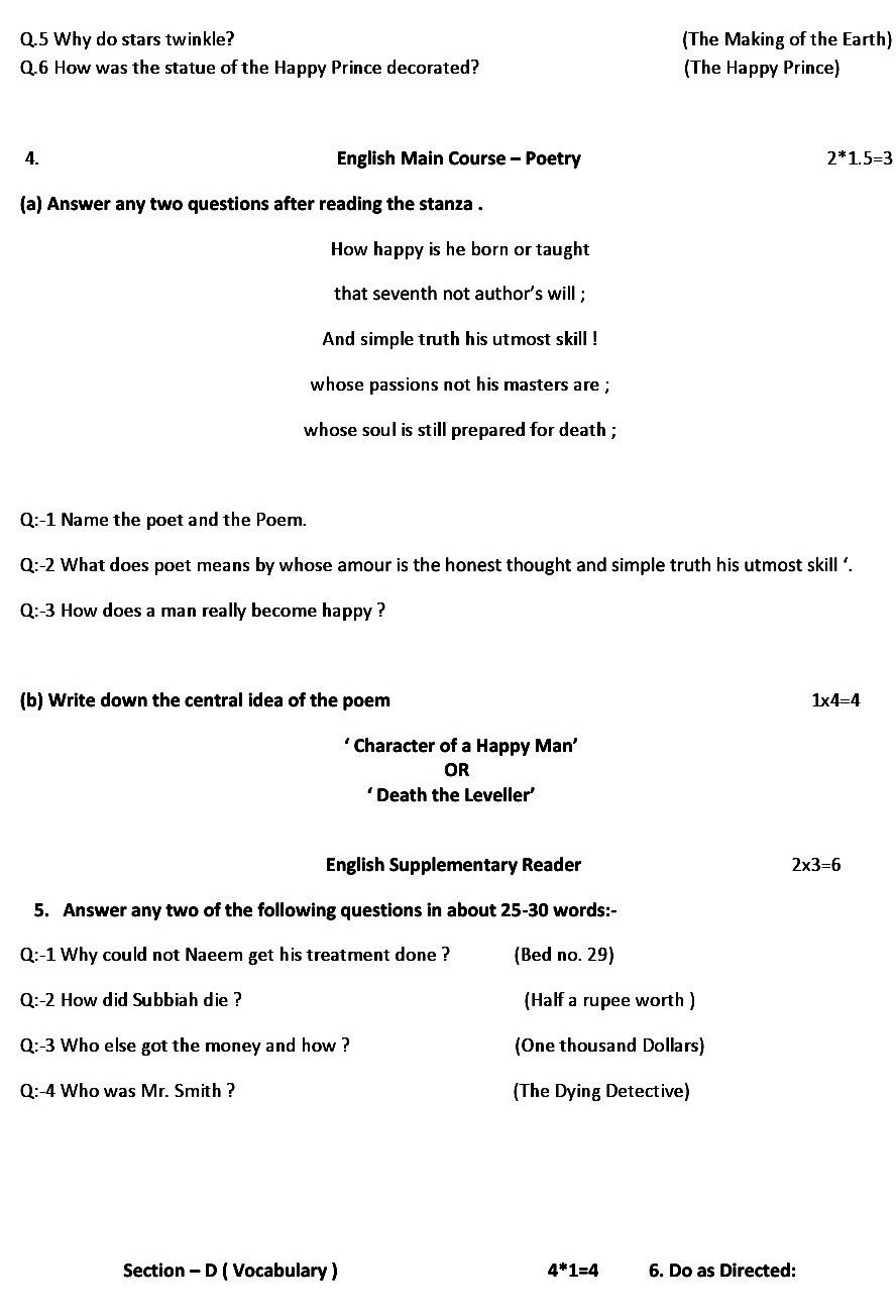 Class 10--Sample Paper English 2020-21 - Class 10