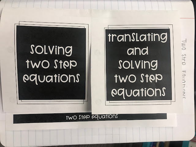 Simplifying Expressions w/ Two Step Equations INB | Mrs. Newell's Math