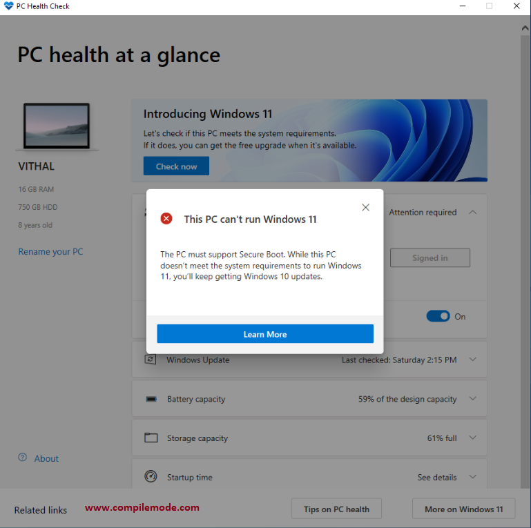 Check If your PC is Eligible for Free Upgrade to Windows 11