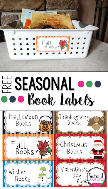 Classroom Freebies Too: Free Seasonal Book Labels