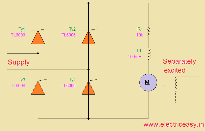 Single phase semi and full converter DC separately excited motor | Electric easy