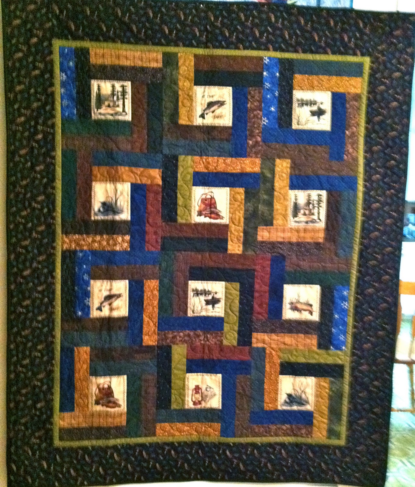 Linda's Quiltmania: Mark's Fly Fishing Quilt