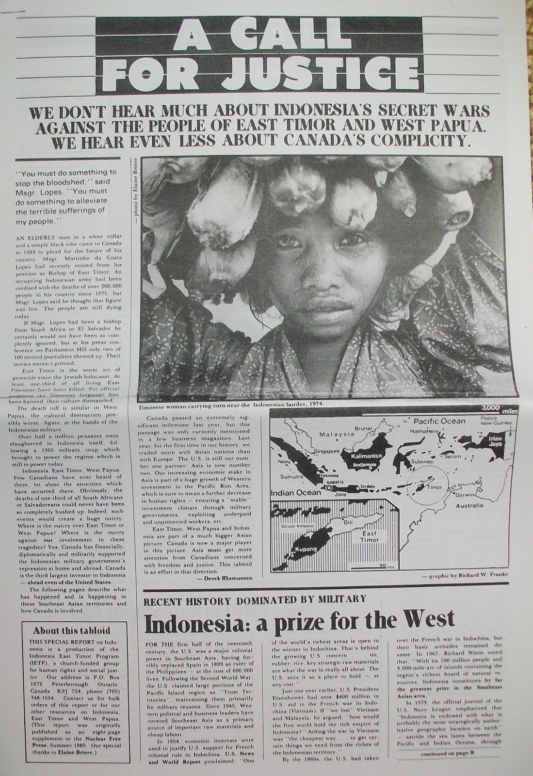 Friends of East Timor - Canada: East Timor: A Call for Justice, 1985