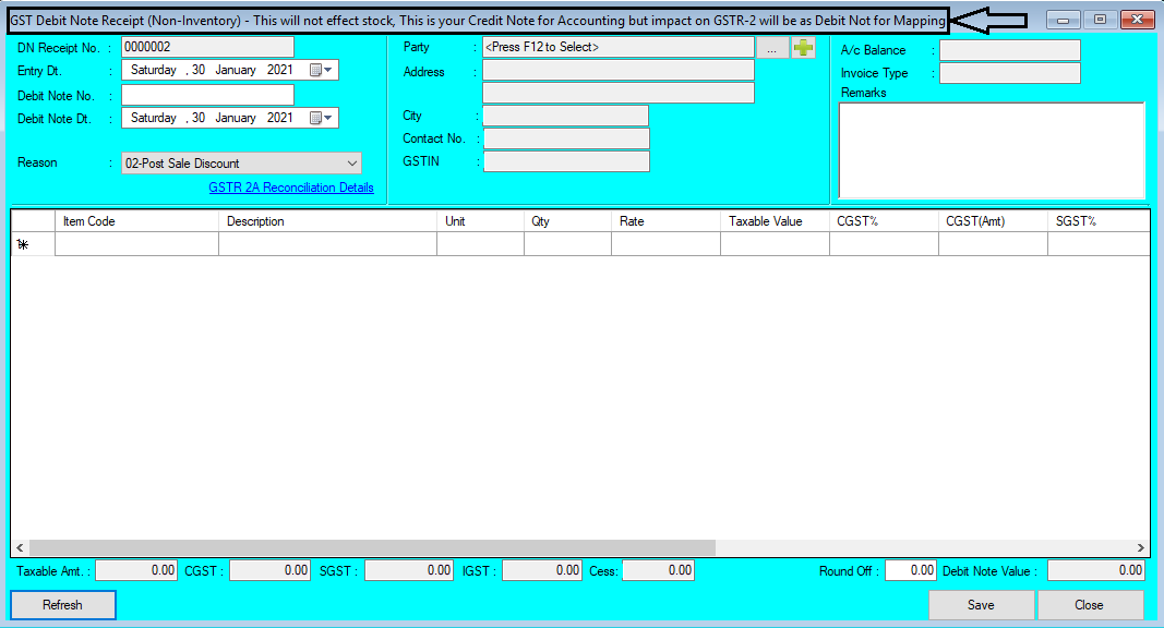 GST Debit Note Receipt Help Guide