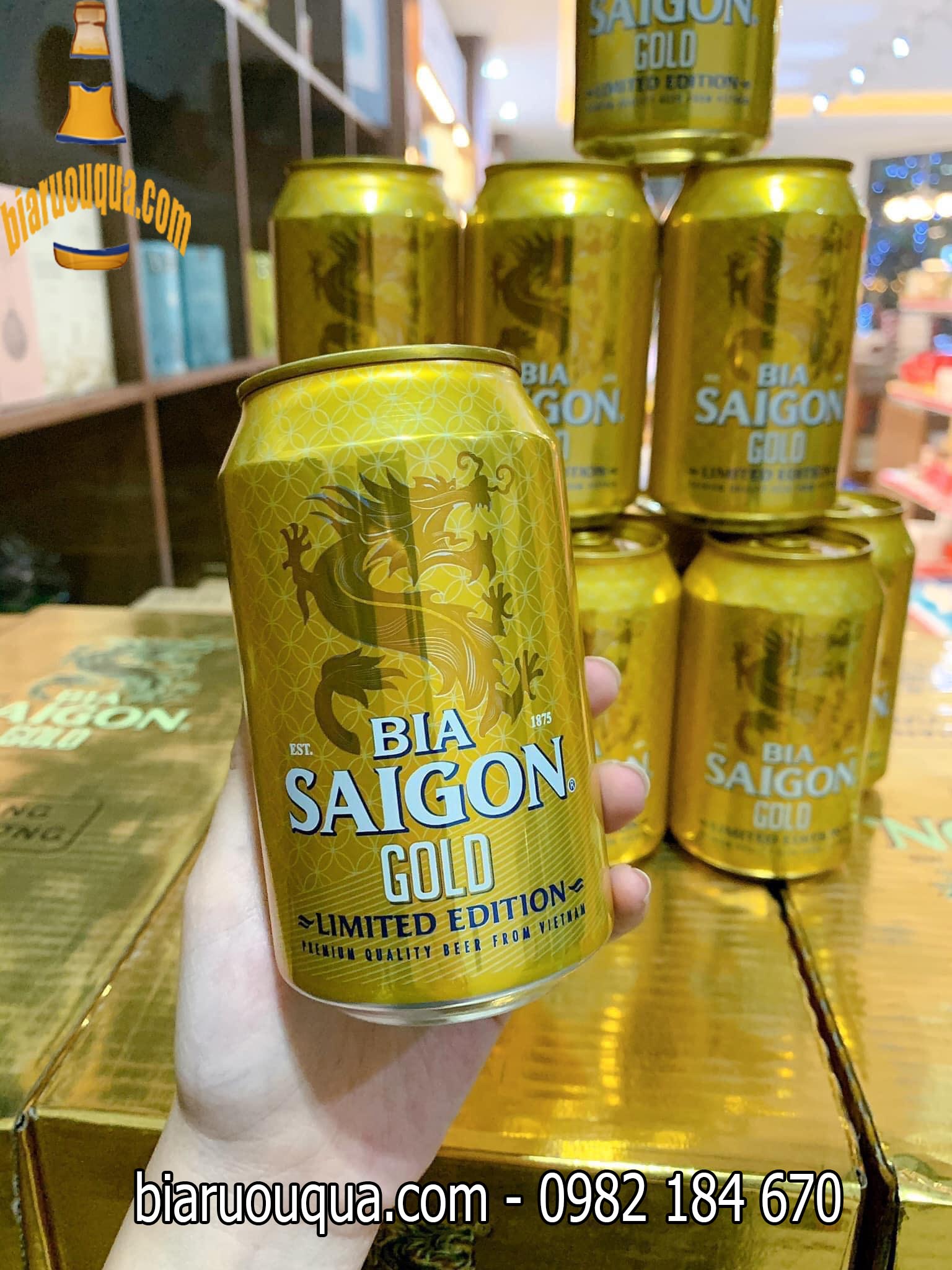 Bia Sài Gòn Gold Vàng 5 Thùng 18 Lon 330ml