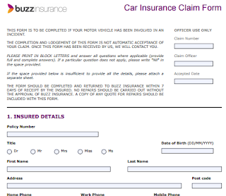 Car Insurance Claim Form