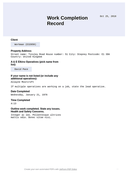 Job Completion Template - Collage Template