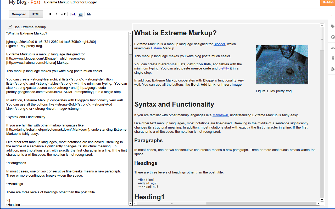 About - Extreme Markup Editor for Blogger™