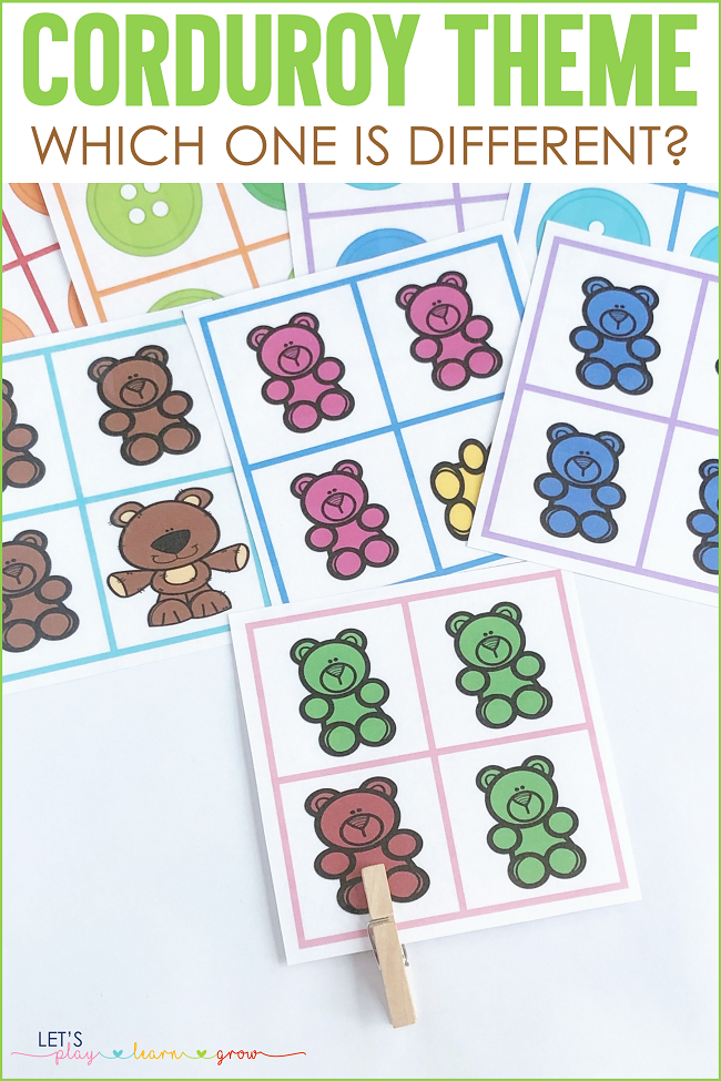 Corduroy Math and Literacy Activities for Preschool | Lets Play.Learn.Grow
