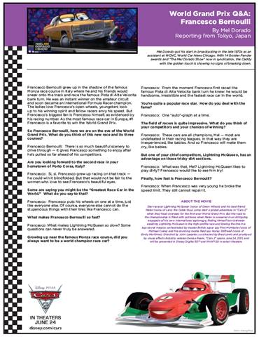 CARS2 INTERVIEWS WITH THE CARS! movie out now! ⋆ Brite and Bubbly