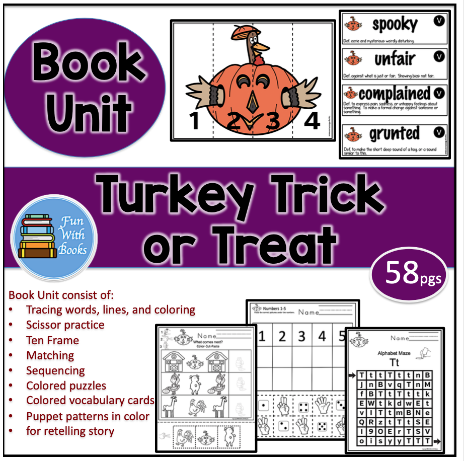 TURKEY TRICK OR TREAT BOOK UNIT ~ Book Units by Lynn