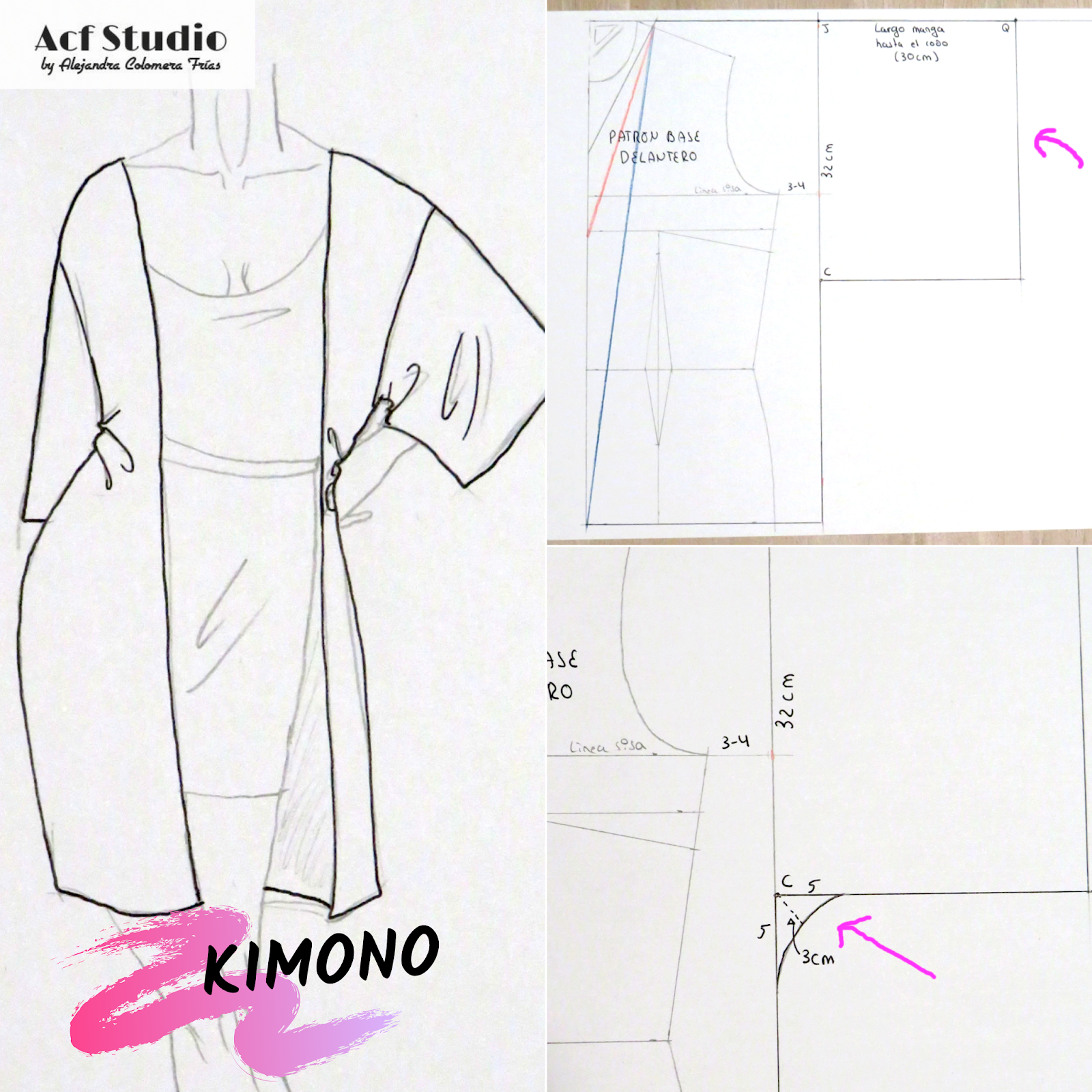 Cómo hacer el patrón de un kimono - Alejandra Colomera | Acf Studio