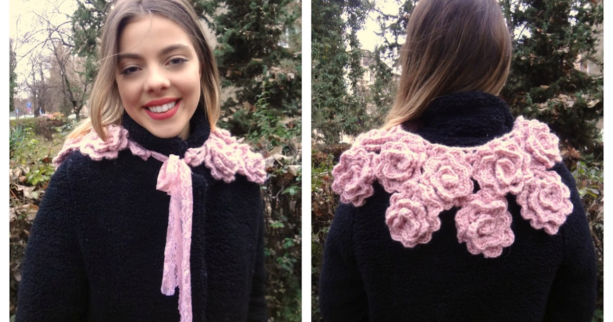 Little Treasures: Crochet Rose Scarflette - free crochet pattern