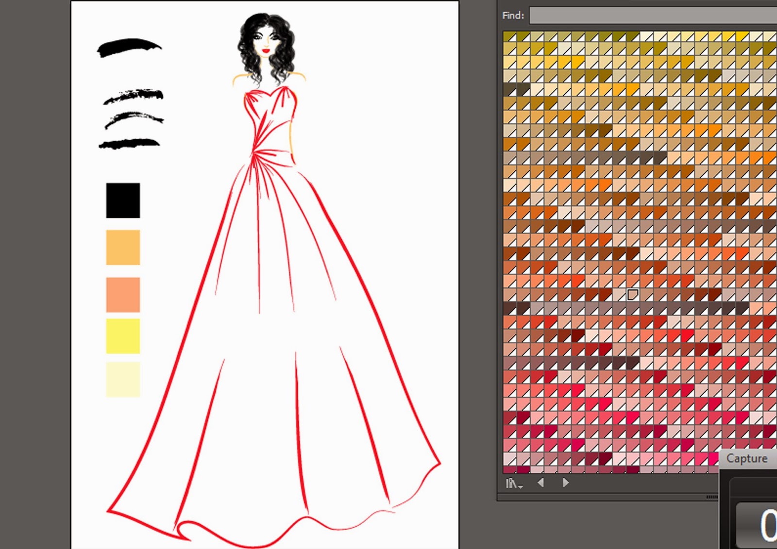 Emovia Catalina: Drawing Red Tulle Gown in Adobe Illustrator
