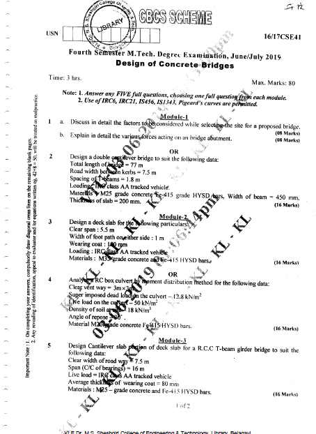 Visvesvaraya Technological University M.Tech. Structure (CBCS) Fourth ...