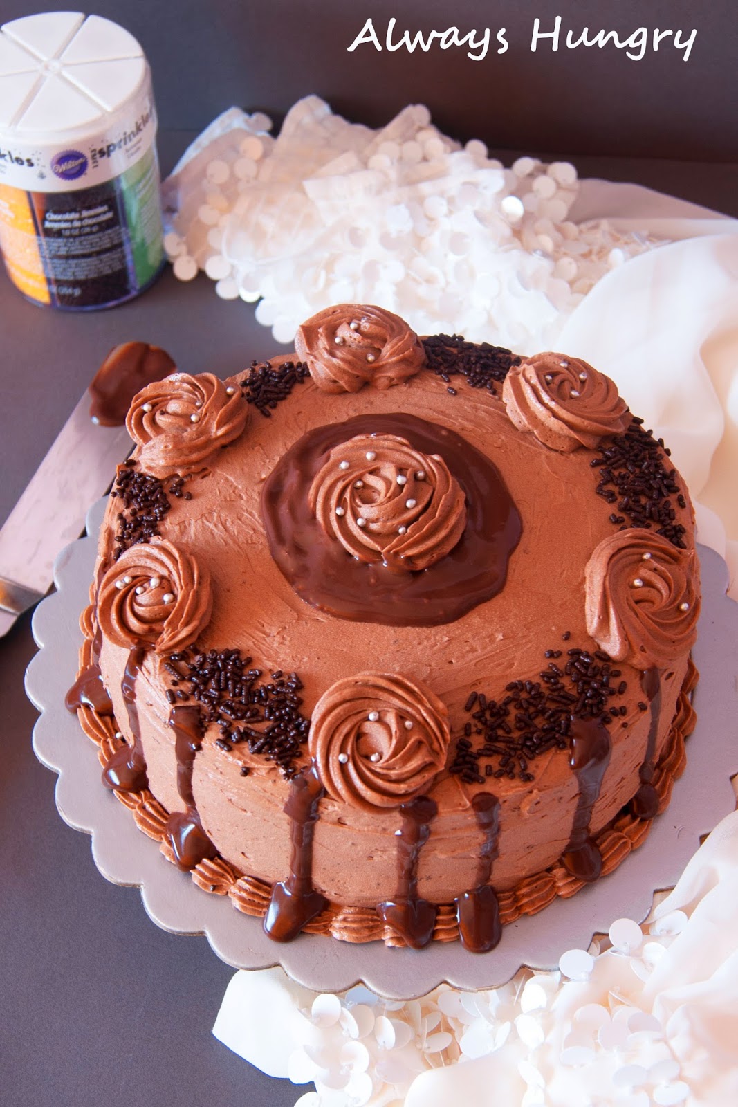 Always Hungry: Chocolate Birthday Cake with Whipped Chocolate Buttercream