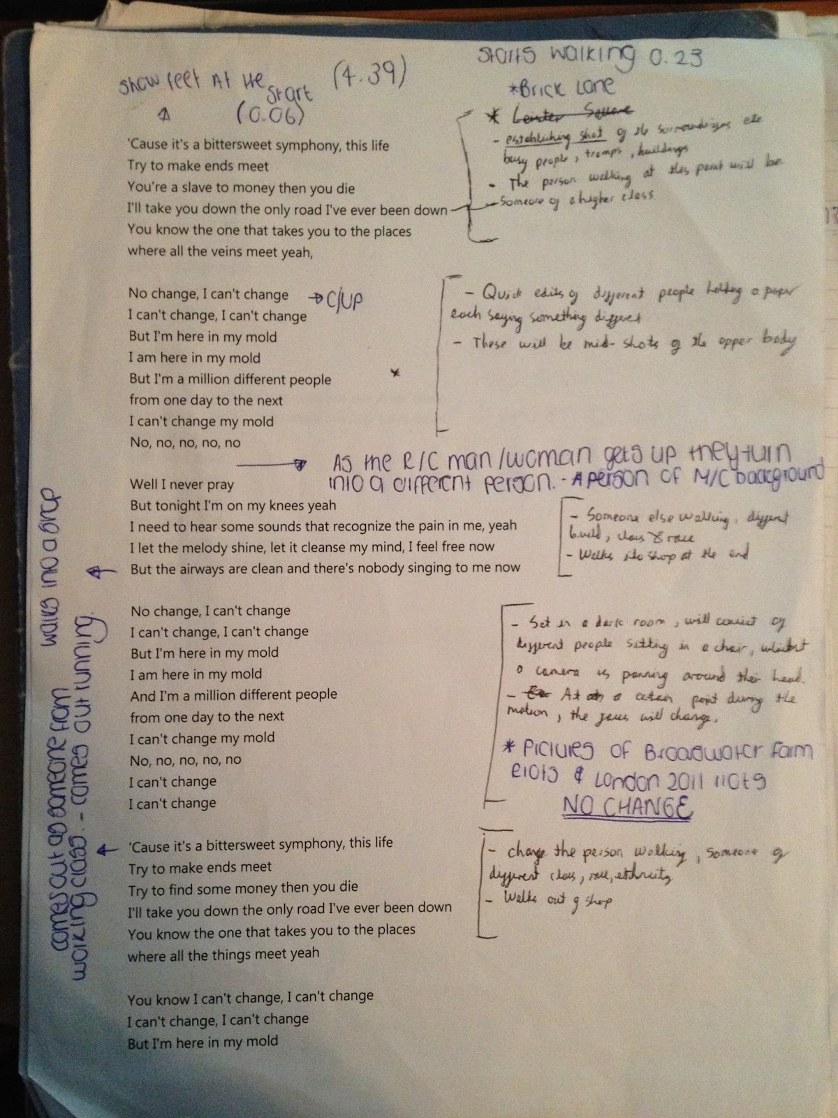 Media Studies Music Coursework: Annotated Lyrics