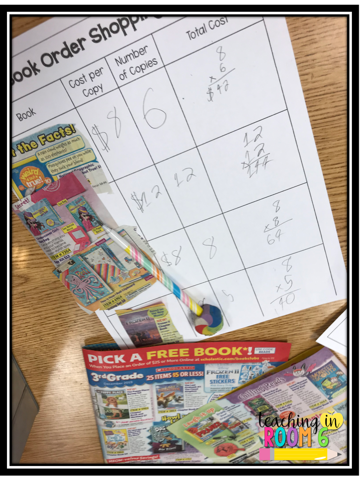 Book Order Math: Multiplication Practice | Teaching in Room 6