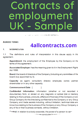 Sample contracts of employment uk - Download, print & edit in word ...