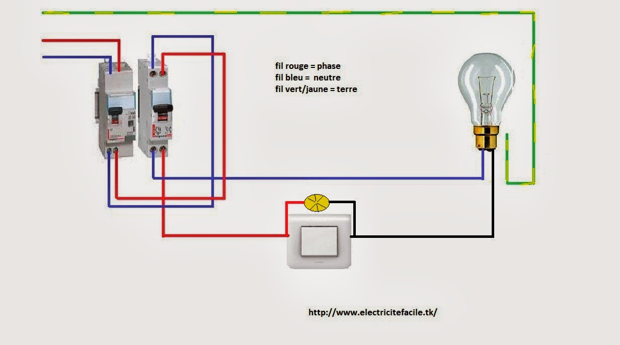 Schéma de branchement simple allumage à voyant permanent - schema ...
