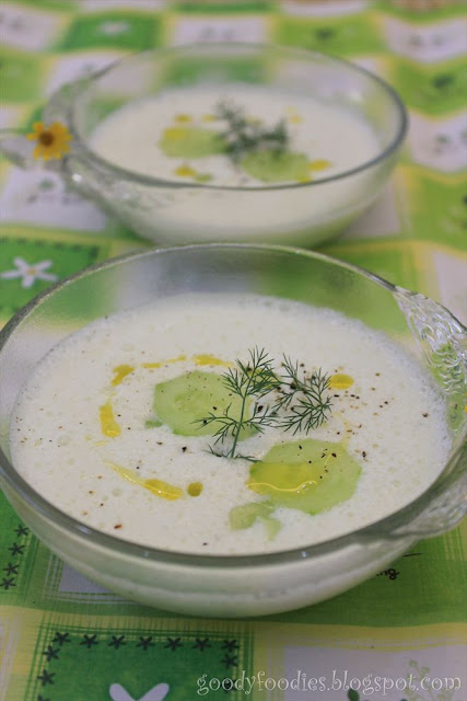 GoodyFoodies: Recipe: Cucumber Buttermilk Soup With Dill (Martha Stewart)
