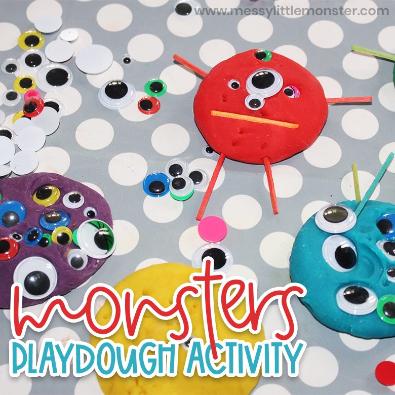 Playdough Monsters Counting Activity - Messy Little Monster