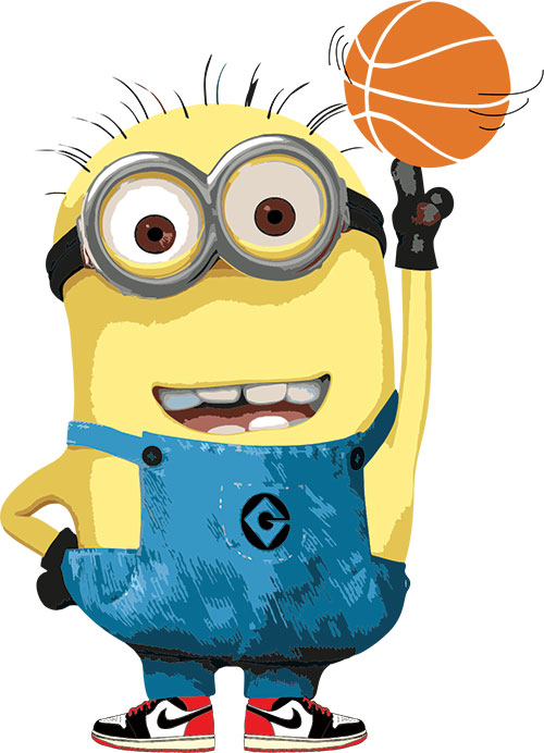 Jual Kaos Distro | Kaos Basket | Kaos Sneakers: KAOS BPJ : MINION PLAY BALL