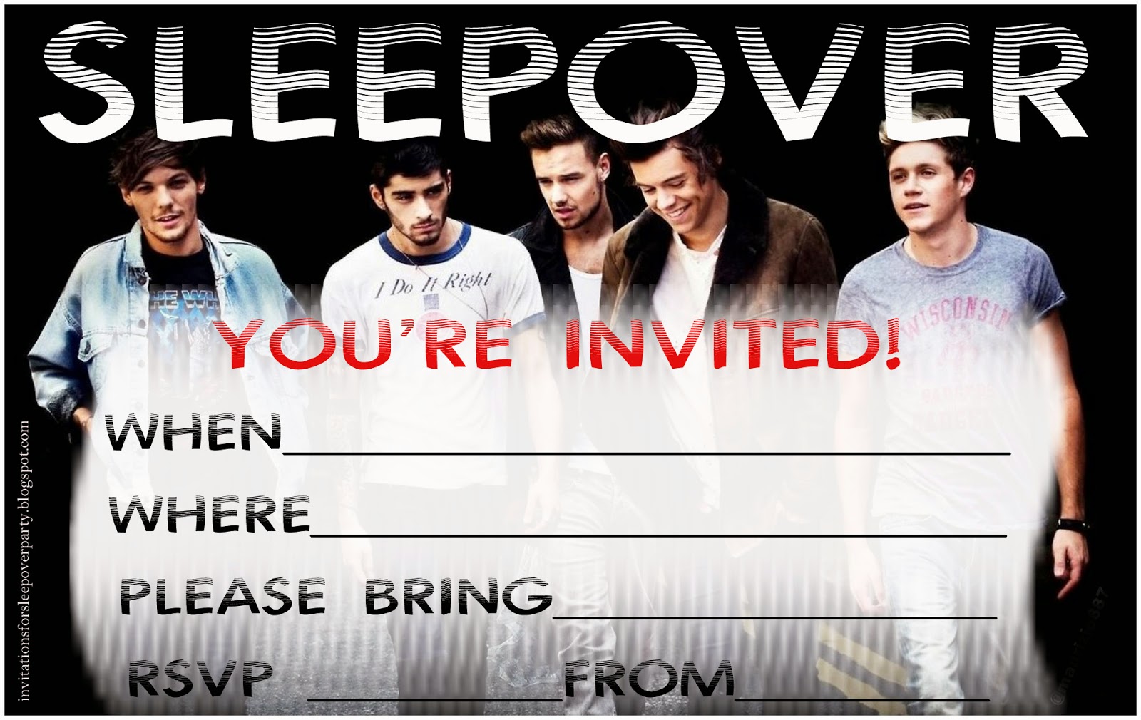 INVITATIONS FOR SLEEPOVER PARTY