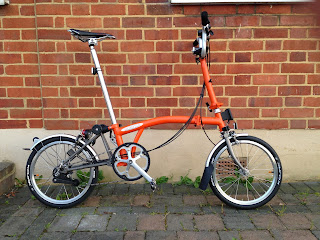 My Orange Brompton: Titanium Orange Brompton Evolving Slowly...