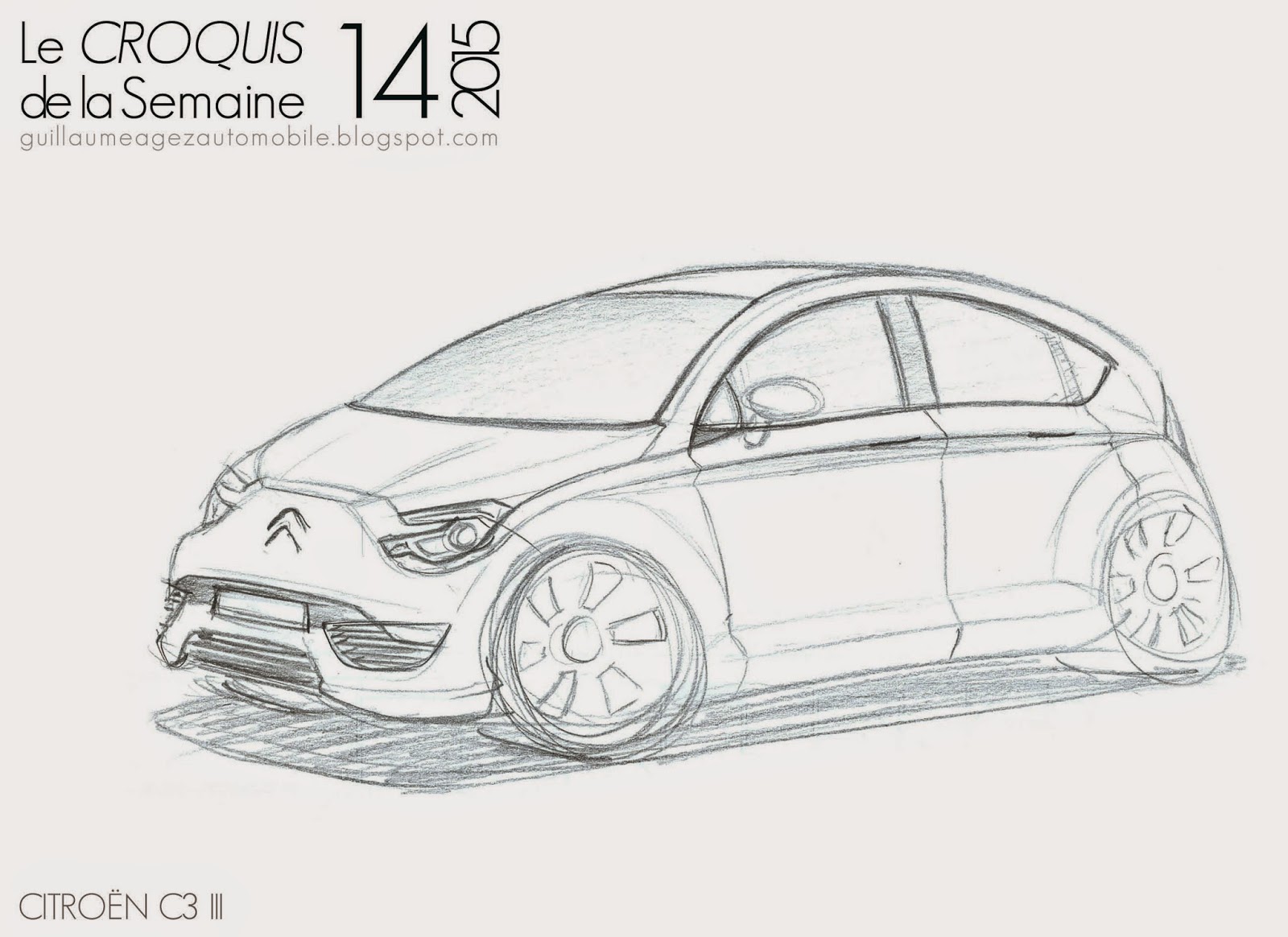 Guillaume AGEZ Automobile: Le Croquis de la semaine 14, CITROËN C3 III