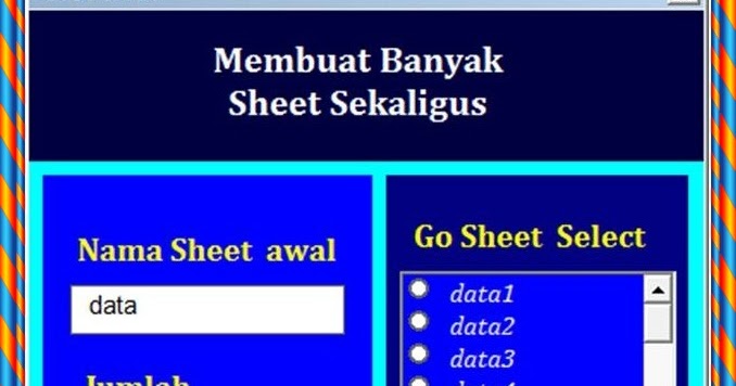 BELAJAR VBA EXCEL: Form VBA Membuat Banyak sheet sekaligus BELAJAR VBA EXCEL: Form VBA Membuat Banyak sheet sekaligus