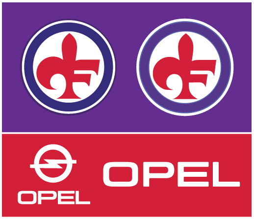 Football teams shirt and kits fan: Fiorentina 1985-86 Crest & Opel Logo