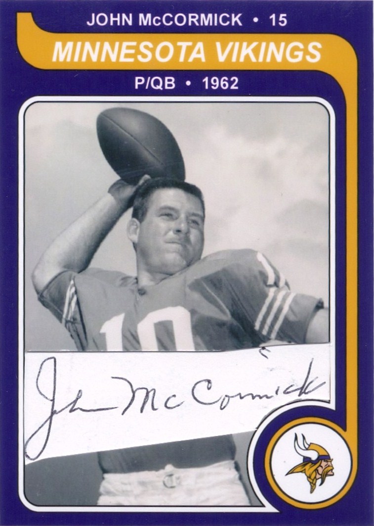 Minnesota Sports Autograph Project: JOHN McCORMICK