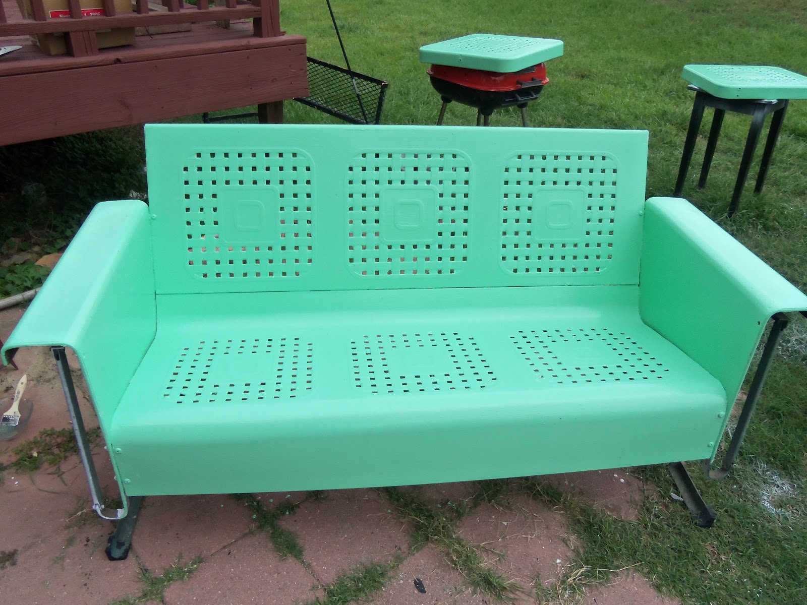 Rusty Pot Antiques: Vintage Metal glider,metal rocking chair, and metal ...