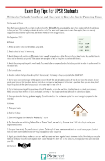 Exam Day Tips For UPSR Students ~ Parenting Times