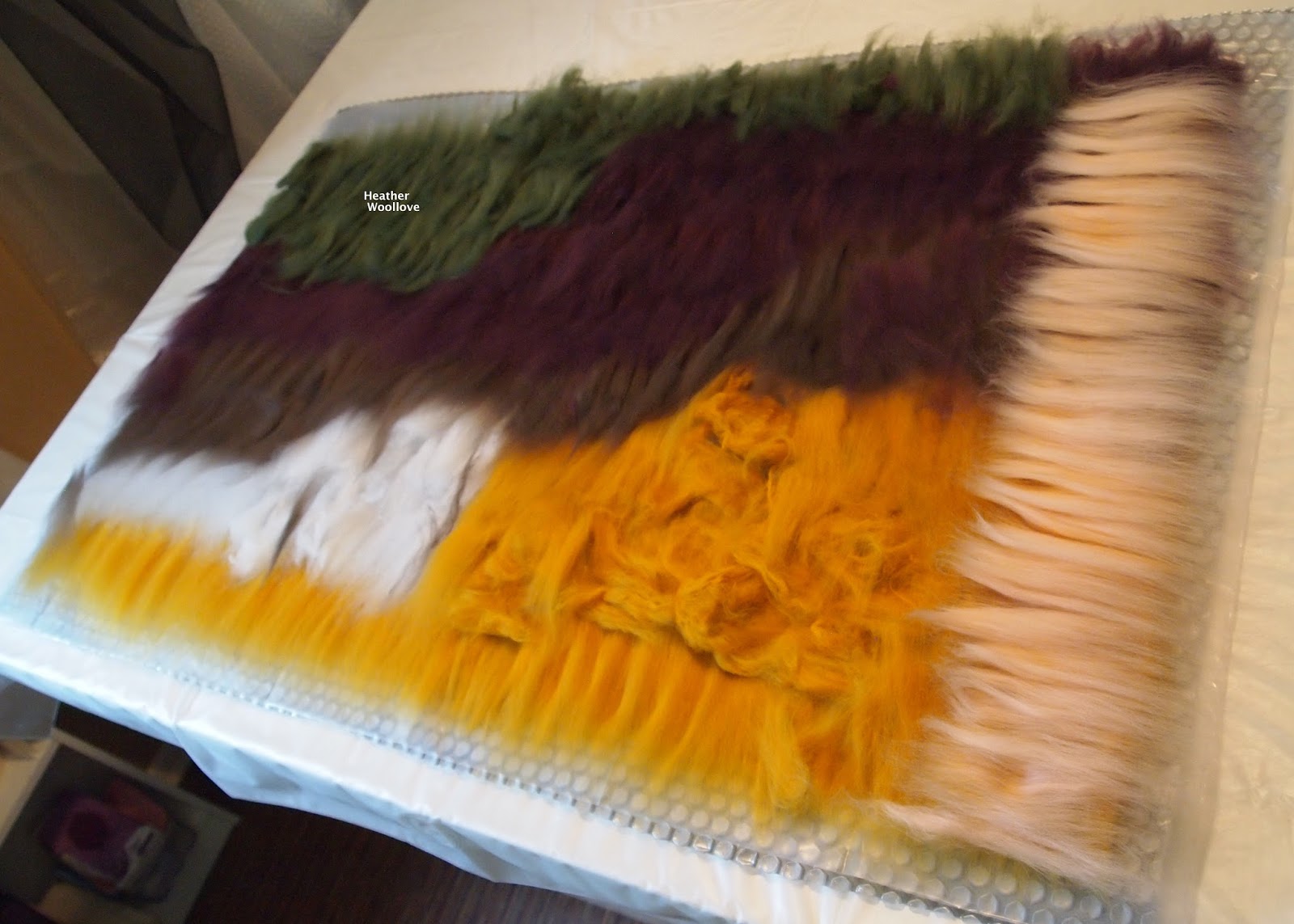 Wool love-functional fiber art: Yarn-Embellished 'Patches' Tote- Part 1