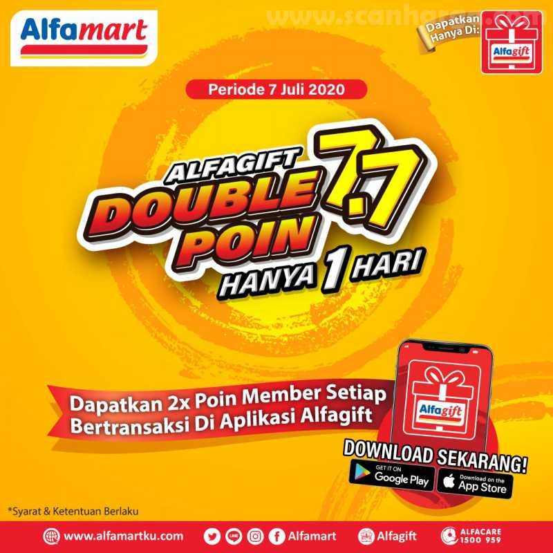 Alfamart - Promo AlfaGift Double Point 7.7 Hanya 1 Hari - scanharga