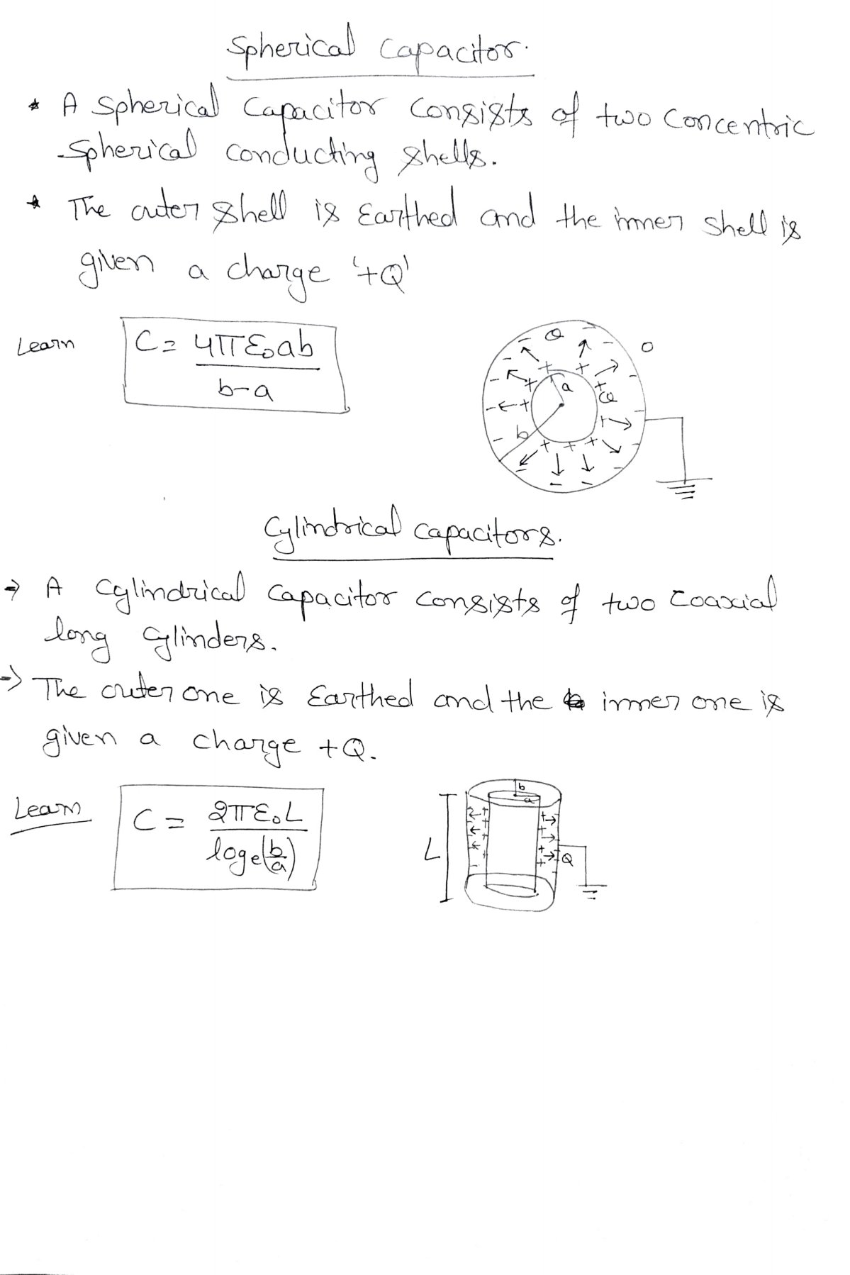 Capacitor notes physics class 12 - Studypur