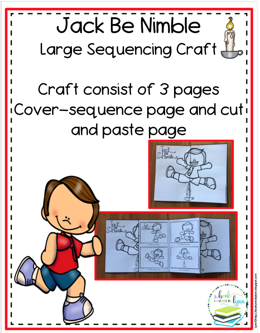 JACK BE NIMBLE LARGE TODDLE SEQUENCE CRAFT ~ Book Units by Lynn