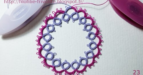Tutoriel en Frivolité : Finir un arceau en double crochetage (ou split ...
