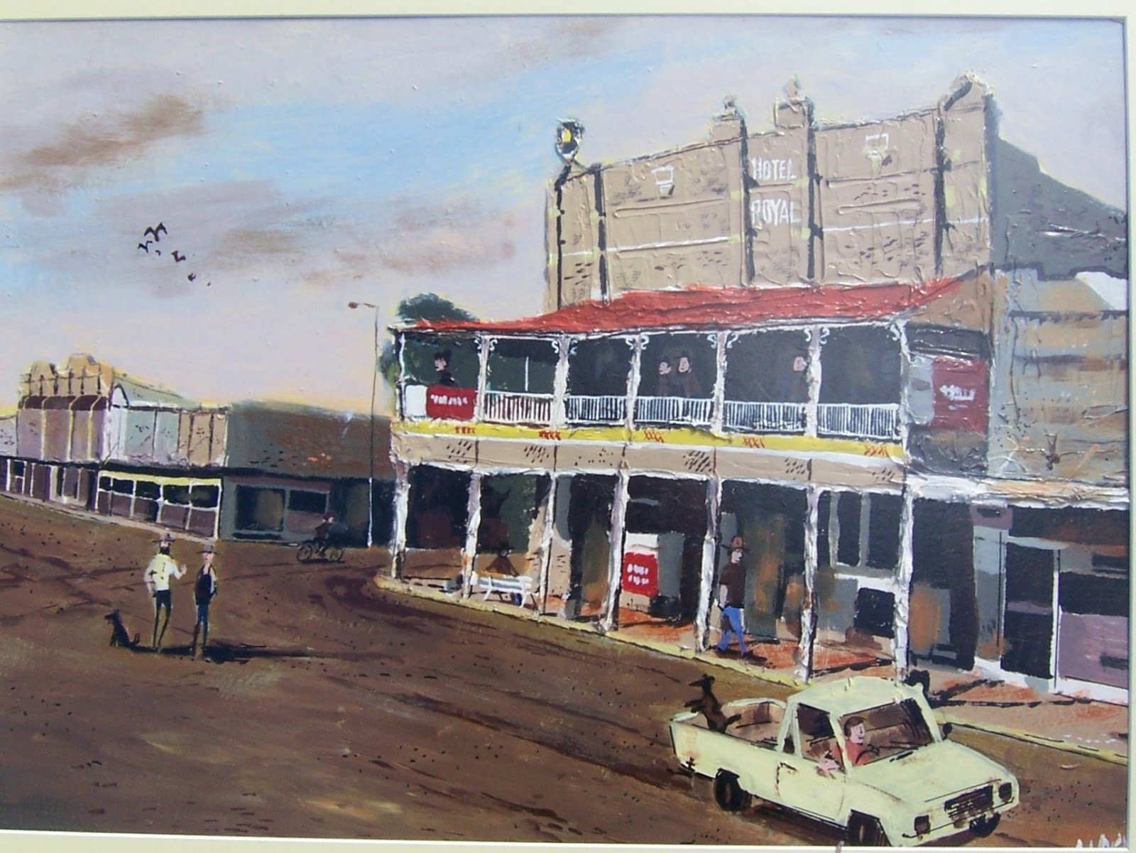 Outback artwork by Alan J. Benge: Old Roma Hotel acrylic painting by Al ...