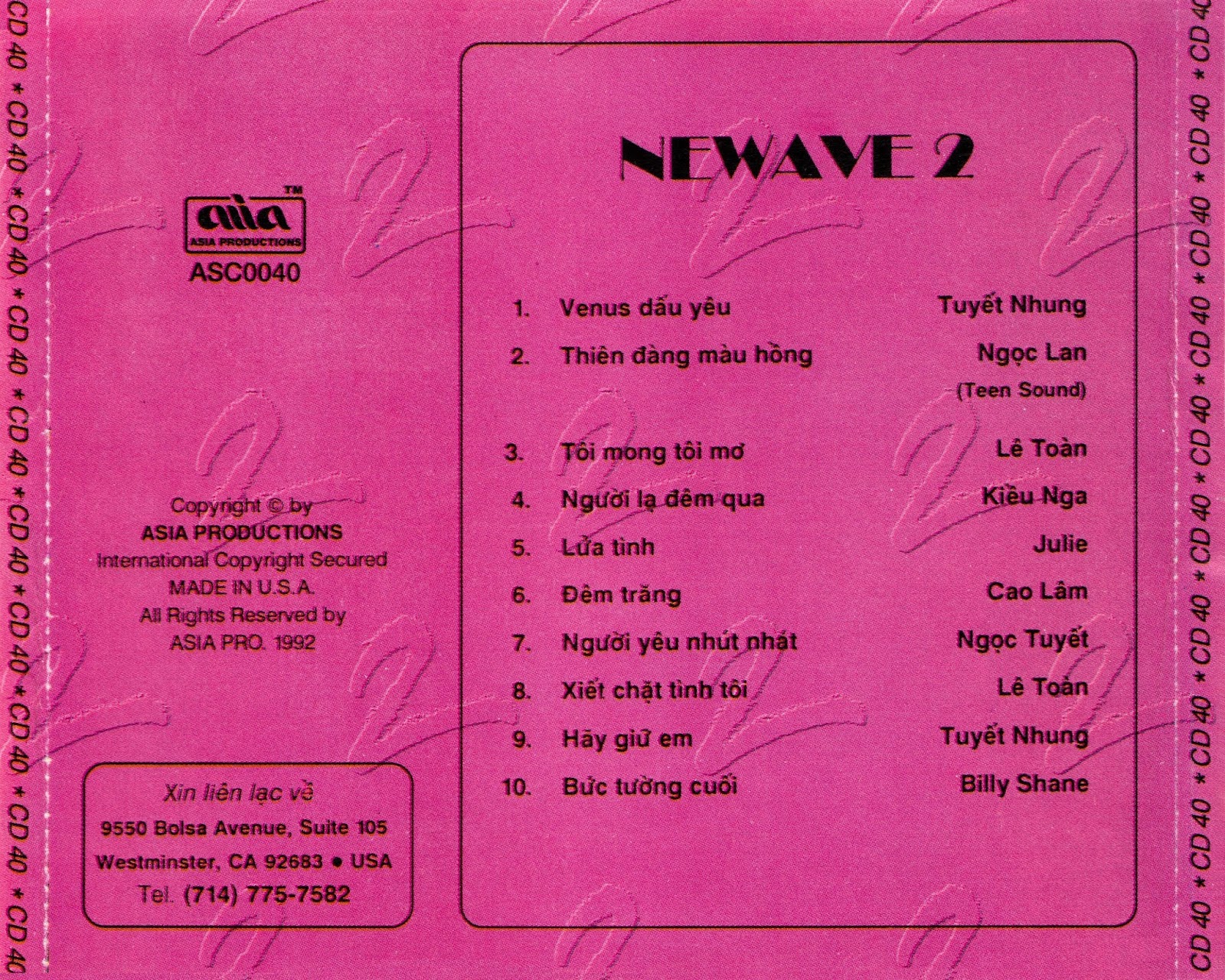 Asia CD 40 - New Wave 2 ~ Cover Nhạc Việt