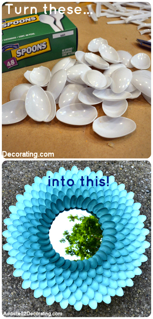 Upcycle: Plastic spoons = decorative mirror | the ReFab Diaries