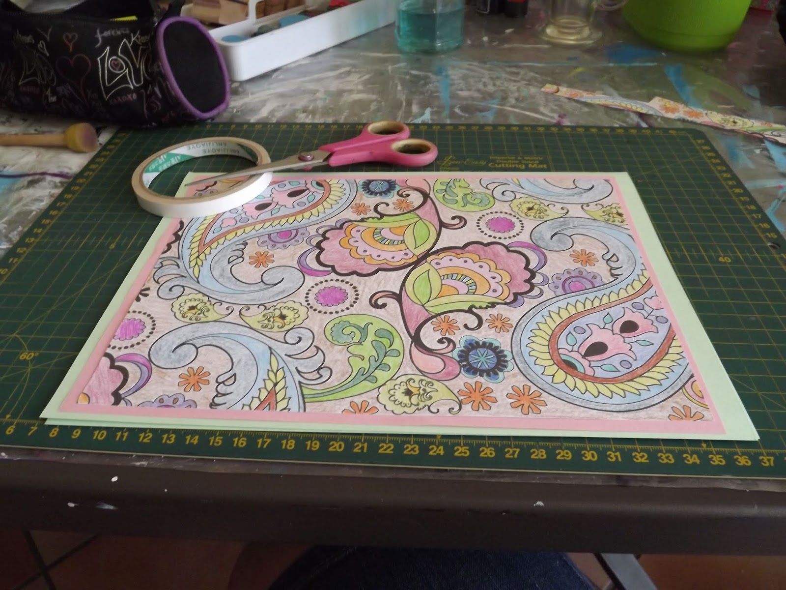 A Pretty Talent Blog: Cardmaking: Using your Adult Colouring Pages A4