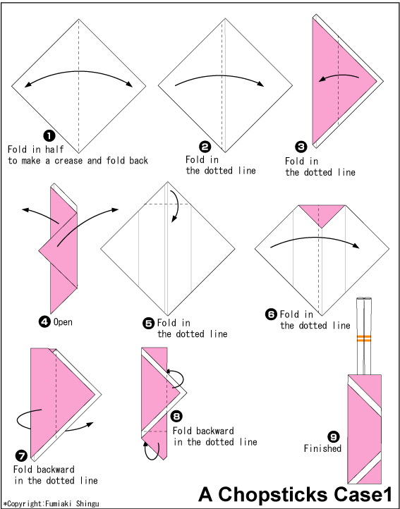 Chopsticks Case1 - Easy Origami instructions For Kids