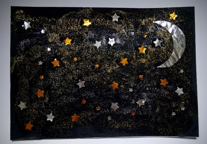Joyful Learning Home Preschool : Fun With Letter N - Creating a Night Sky