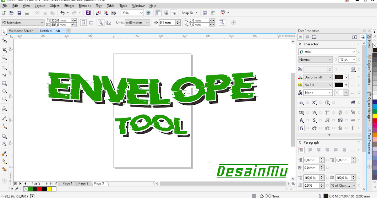 Efek Envelope CorelDRAW